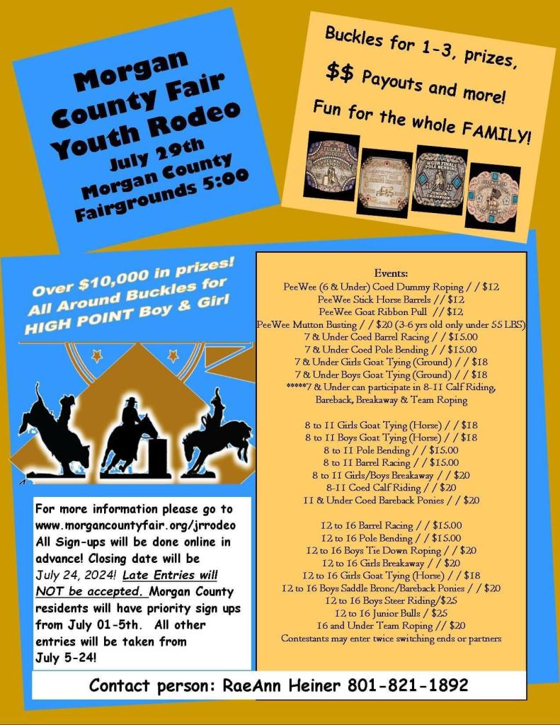 Events from July 26 – October 2 – Morgan County, Utah